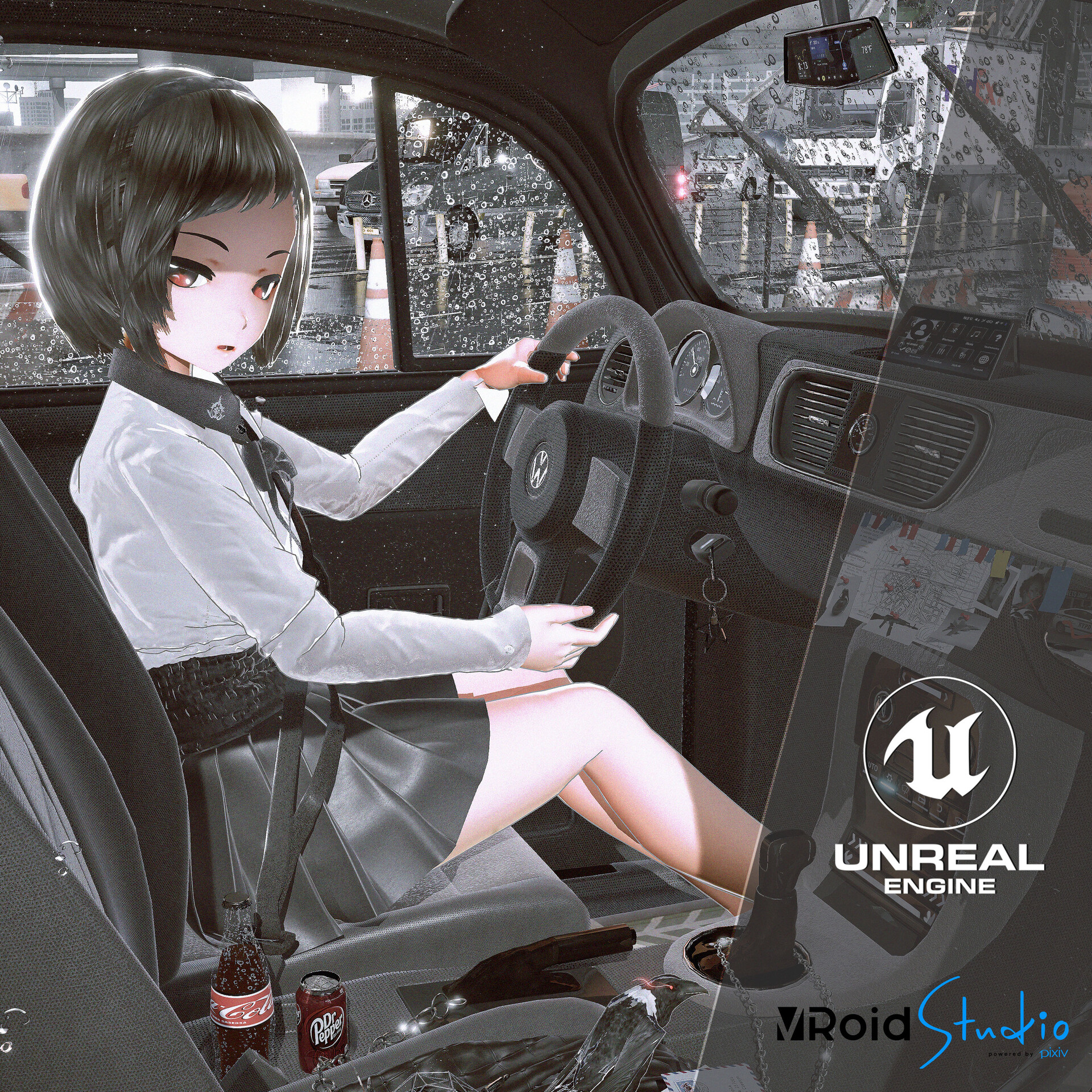 ArtStation - 【UE4】Beetle car and anime girl #2020/10/14