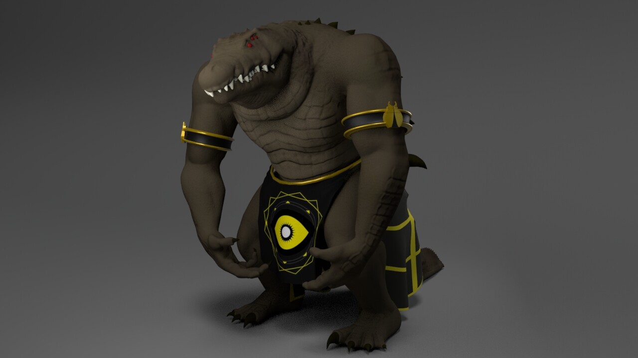 ArtStation - Demon Croc - Sculpted, rigged and animated character