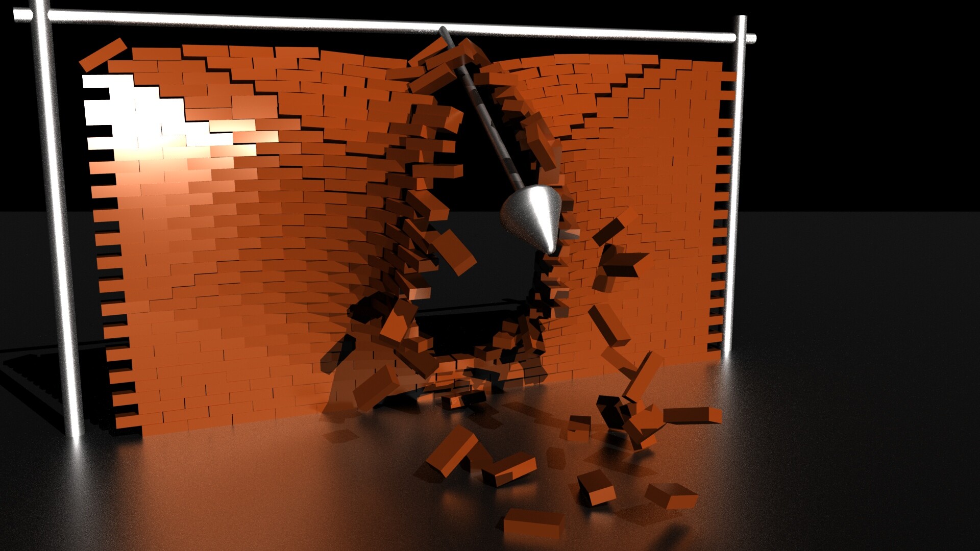 ArtStation - Wall destruction animation. VFX