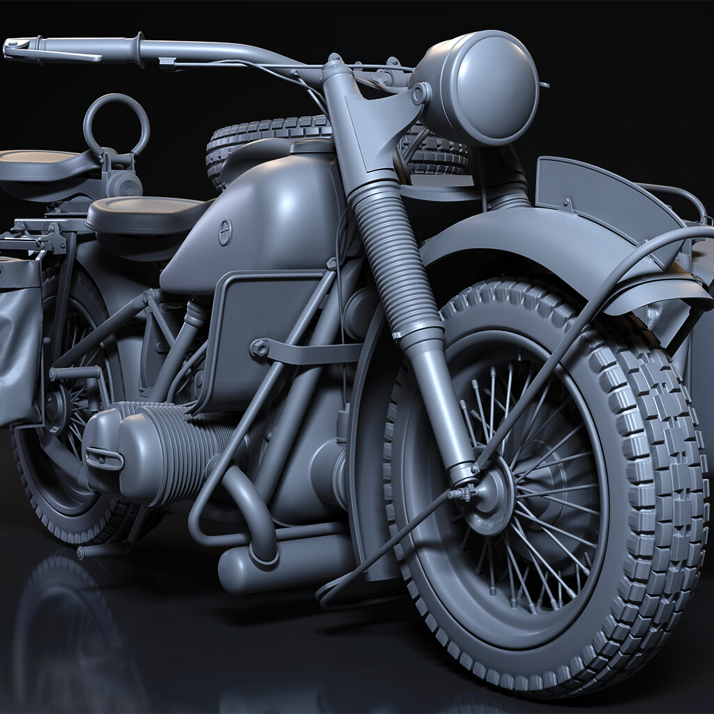 ArtStation - BMW R75, high-poly model
