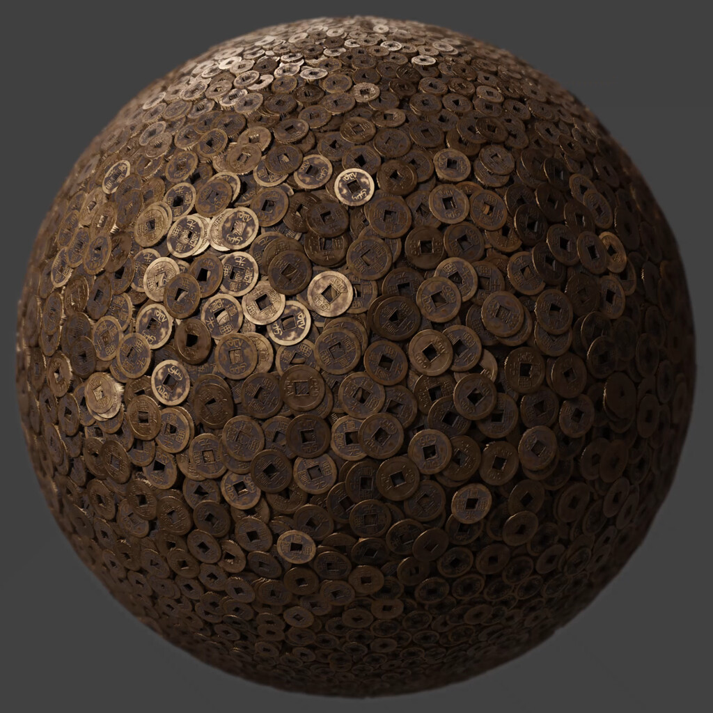 ArtStation - Ancient Chinese Coin - Material Showcase