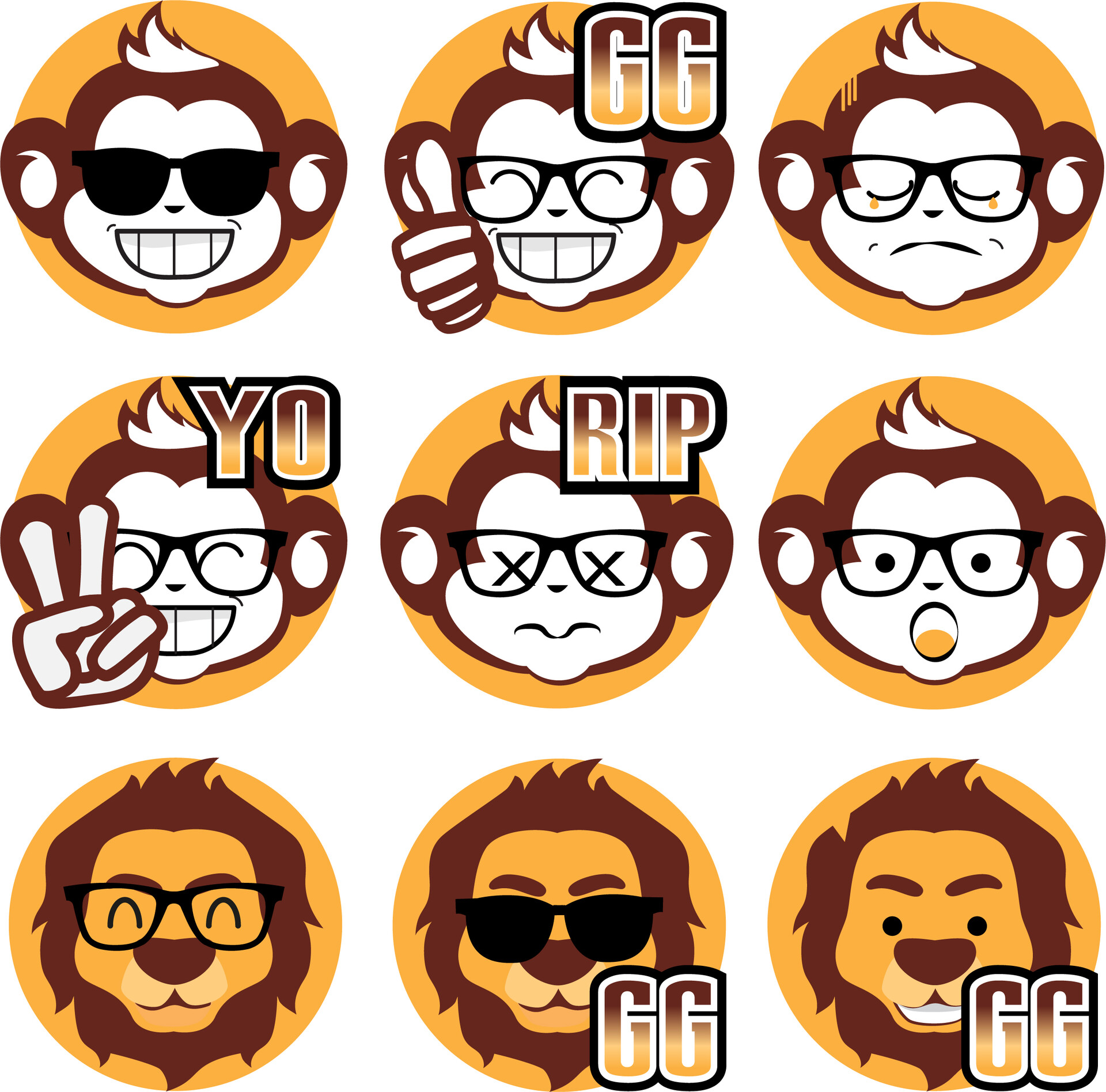 ArtStation - Monkey cool [Twitch Emotes]