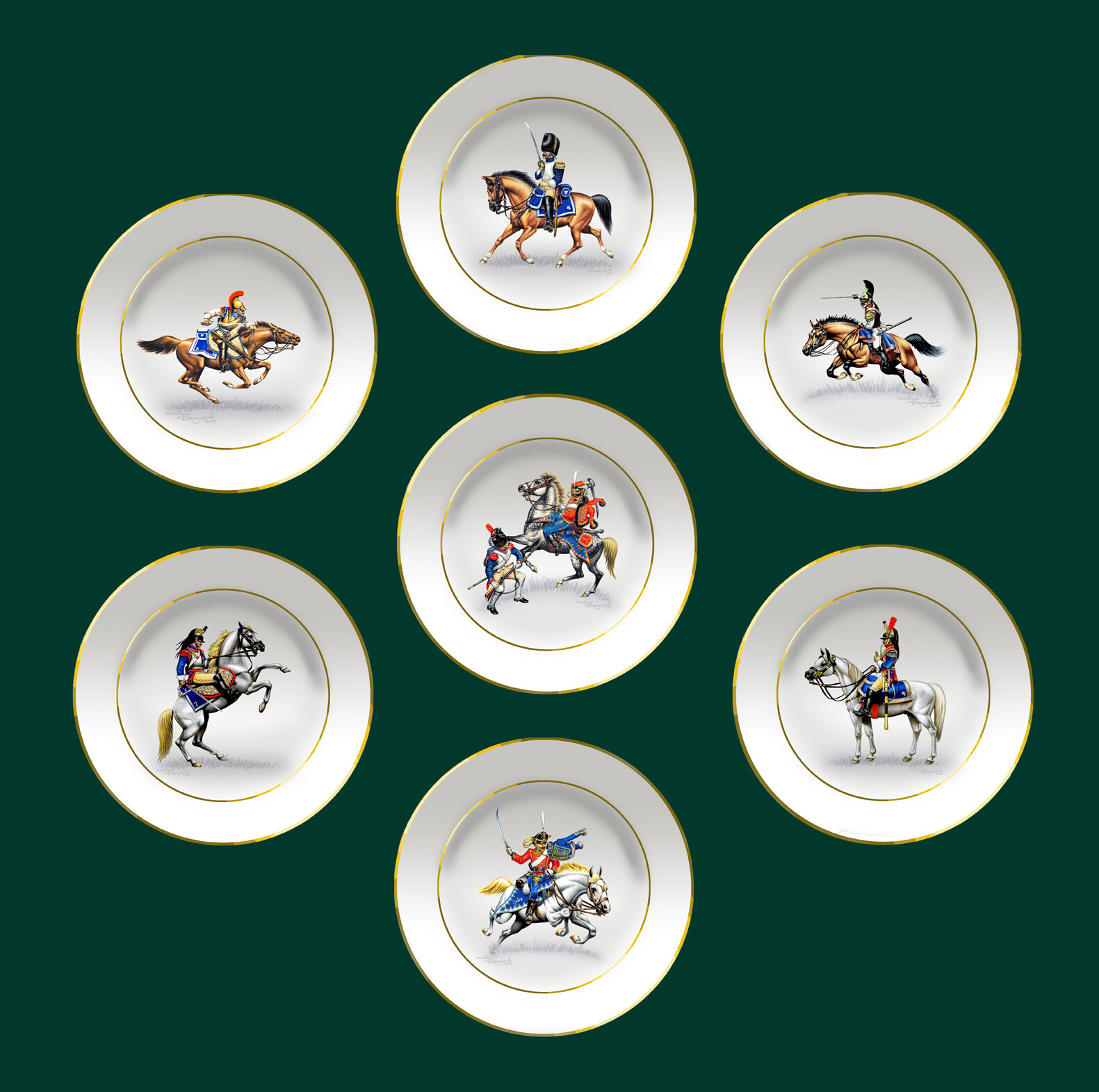 ArtStation - Author's decorative plates "Cavalry of the 19th century".