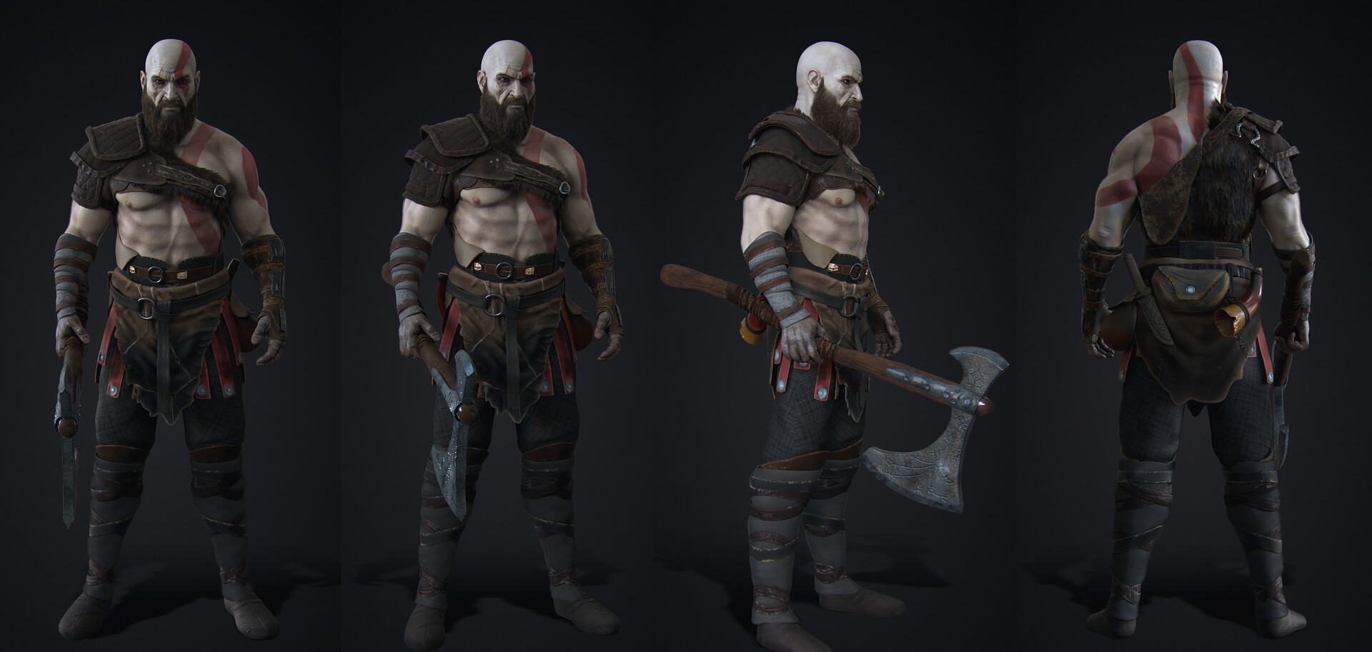 ArtStation - Kratos - Fullbody Fan art