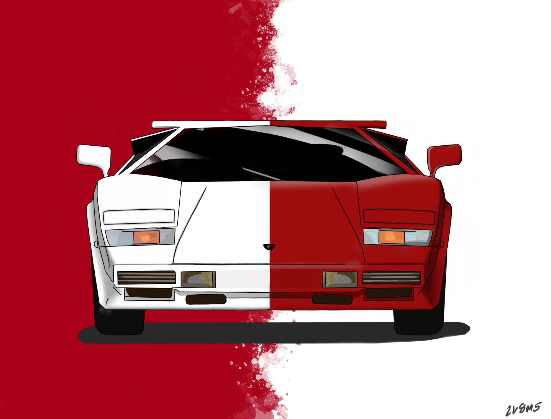 ArtStation - Lamborghini Countach illustration
