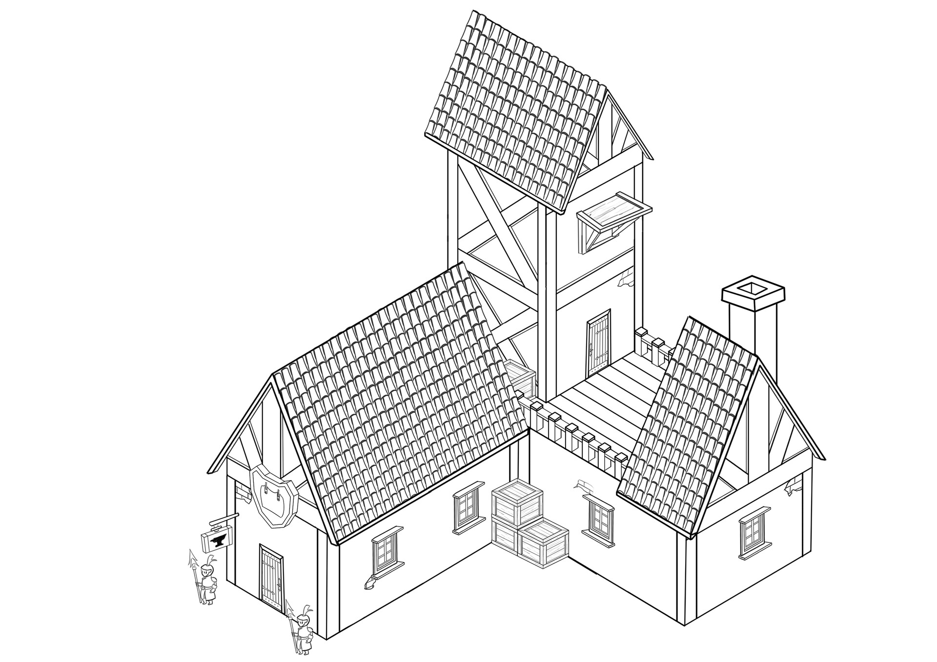 ArtStation - Isometric Concept Armor shop