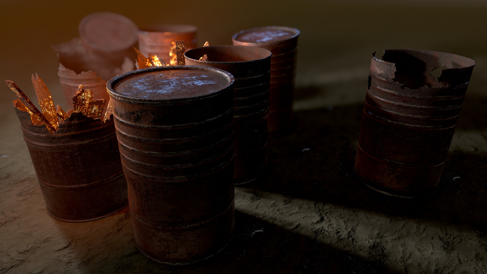 ArtStation - Free Rusted Barrels
