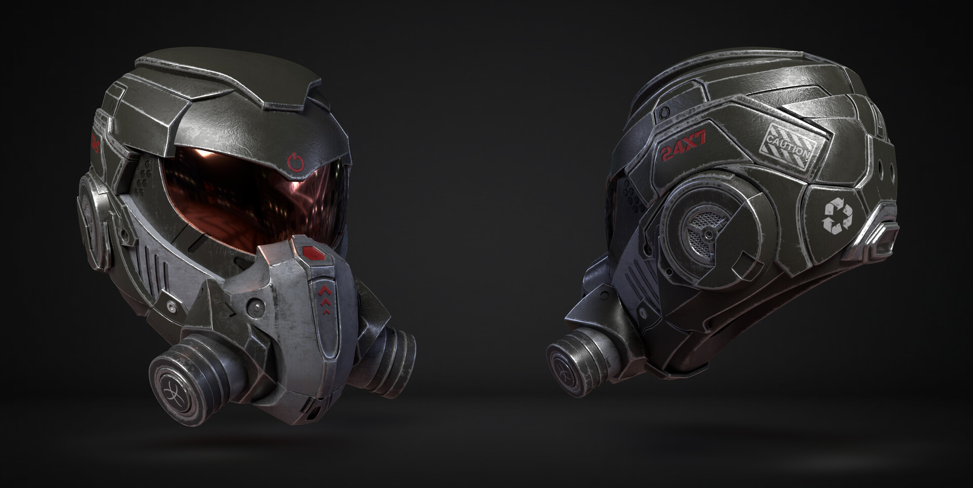 ArtStation - Sci-fi face Helmet