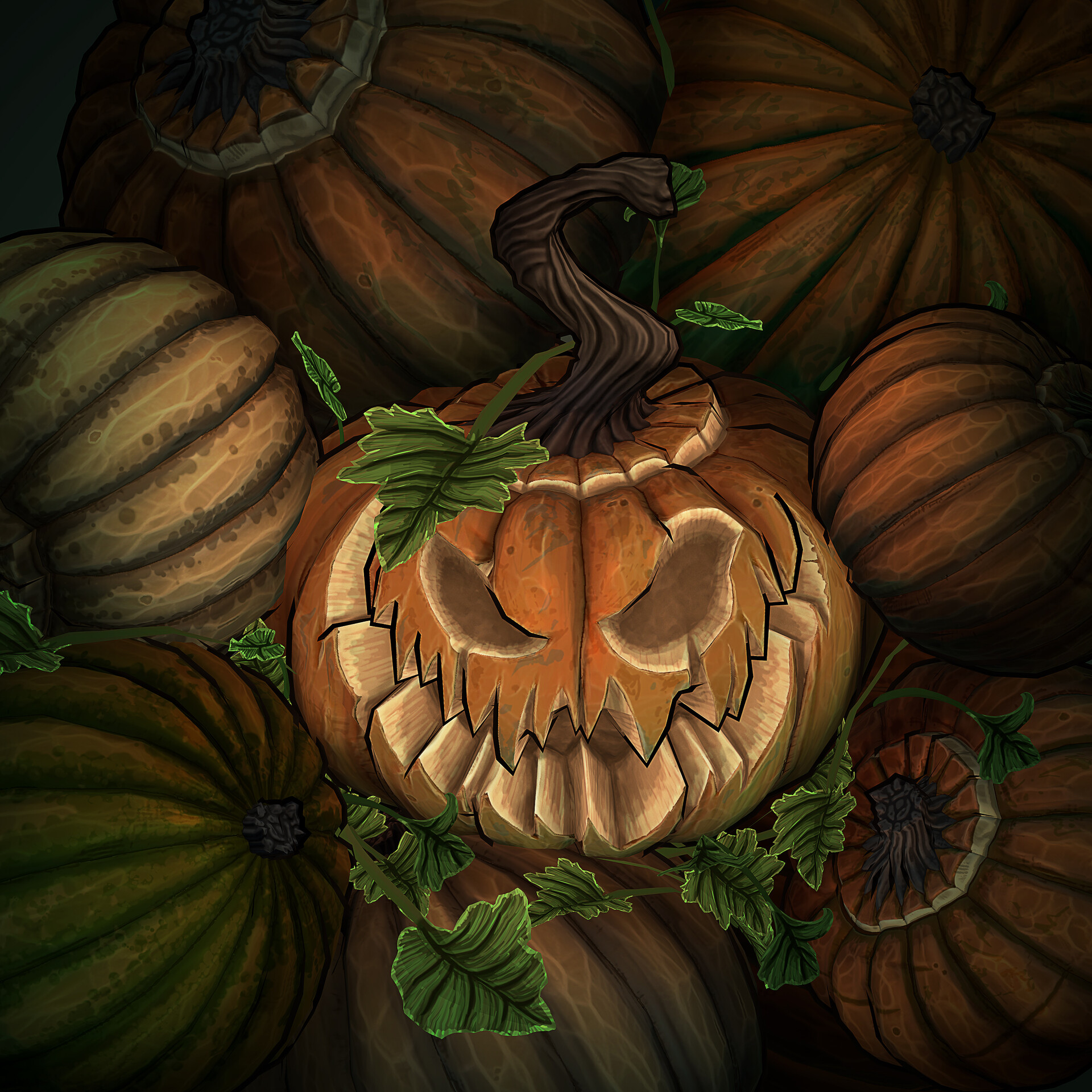 ArtStation - Halloween Pumpkin Pile