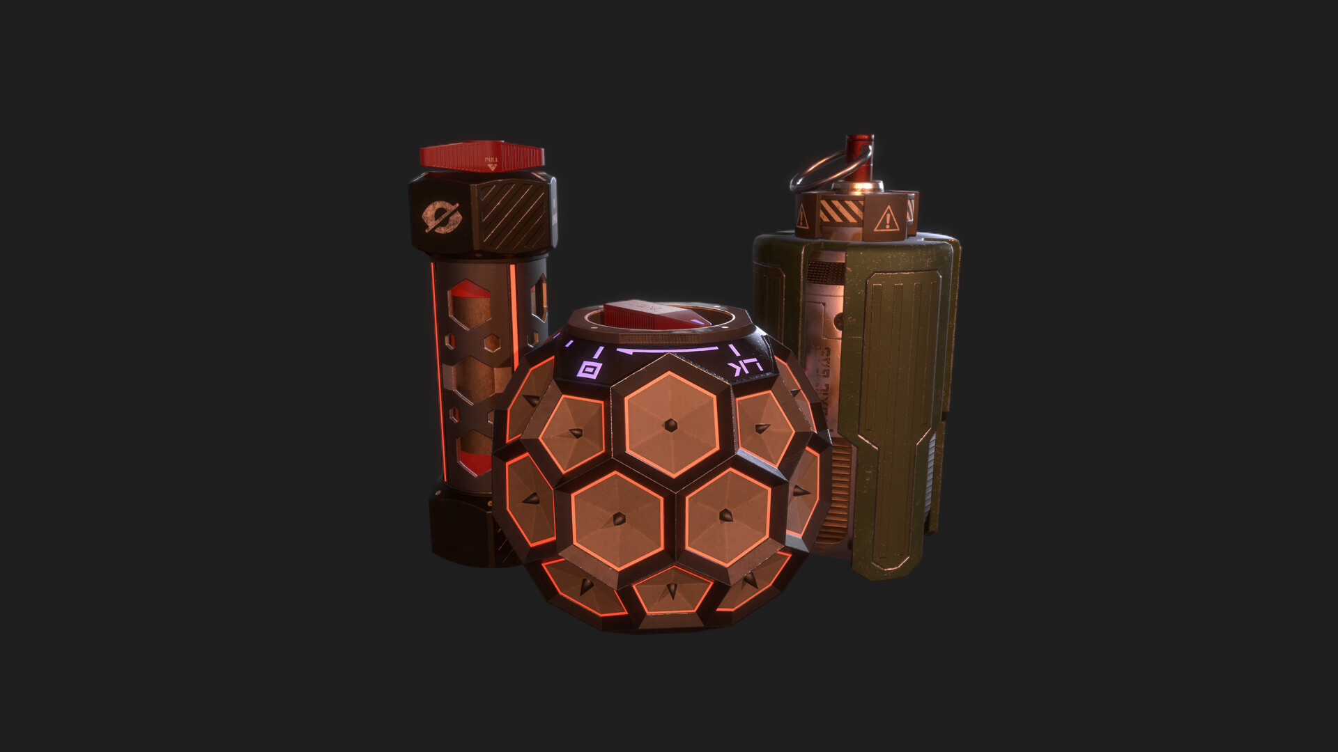 ArtStation - PBR Sci-fi Grenades