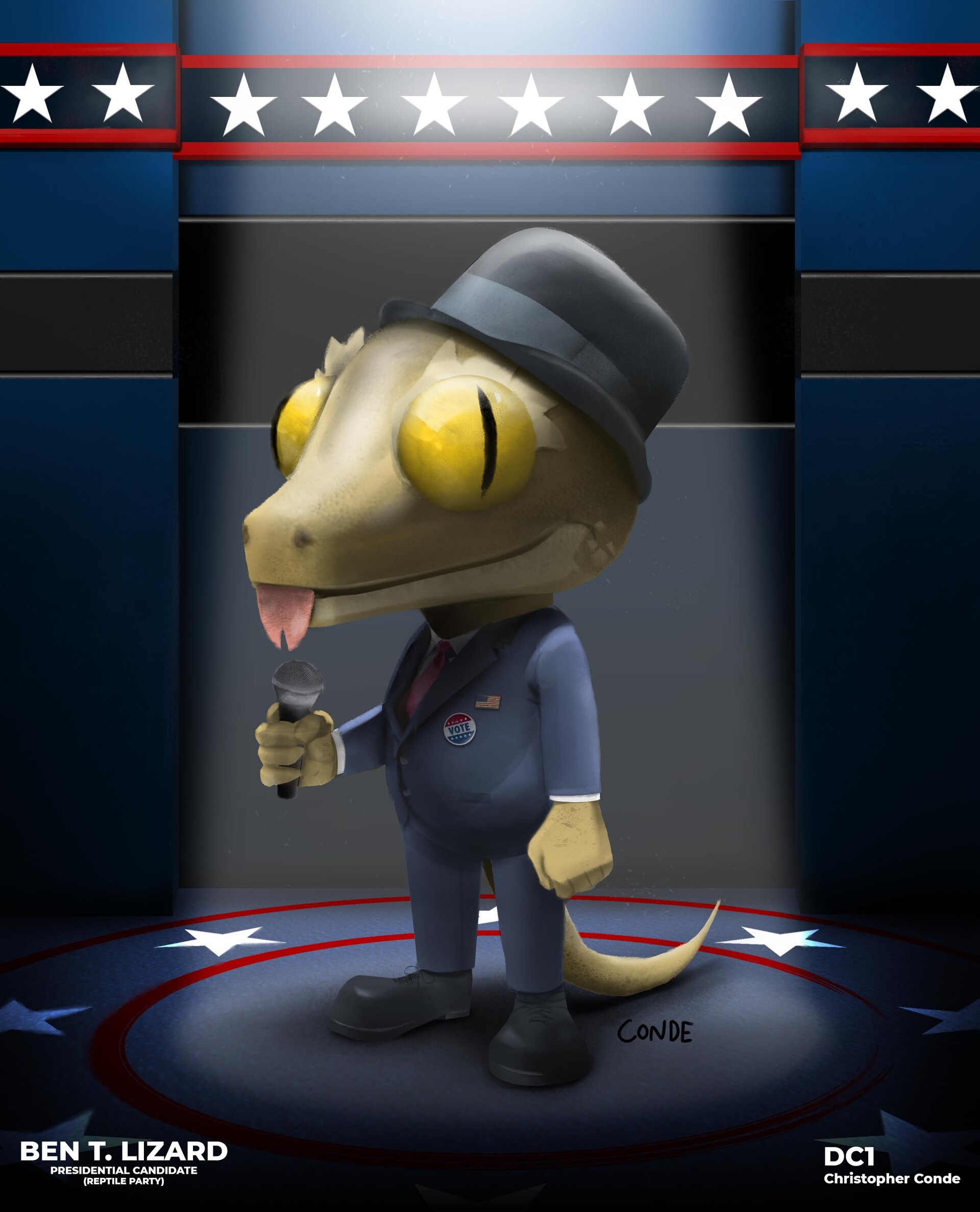ArtStation - President Ben the Lizard Character Design
