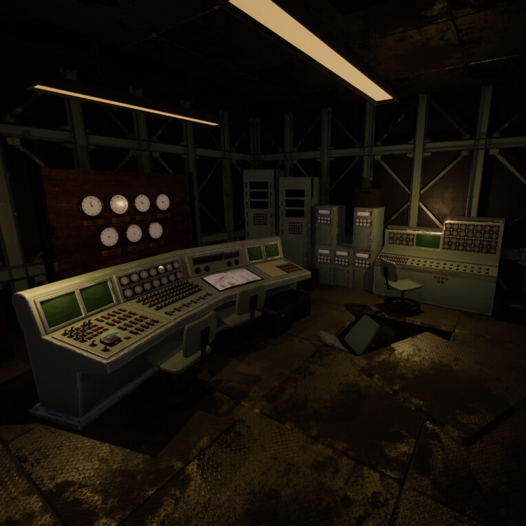 ArtStation - 1950's Nuclear Silo Control Room