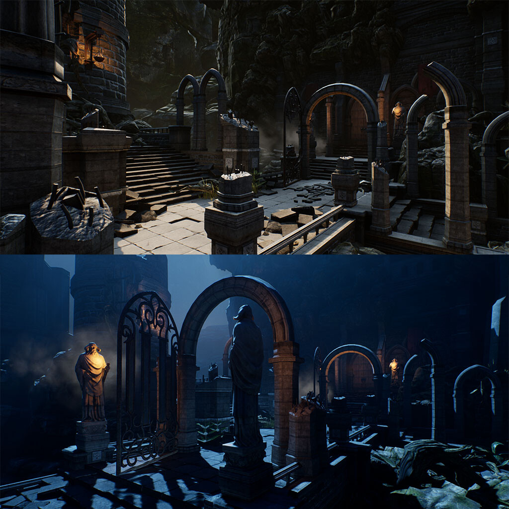 ArtStation - Infinity Blade Relighting two iterations(night and day)
