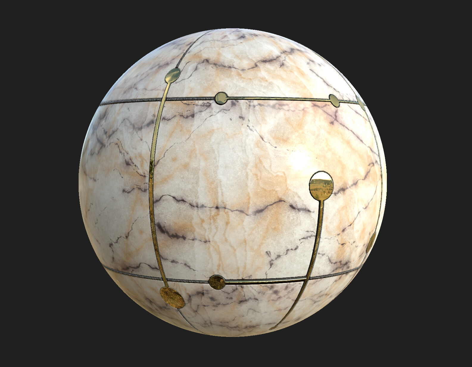 ArtStation - Marble Tiles with Metallic Ornament - free download