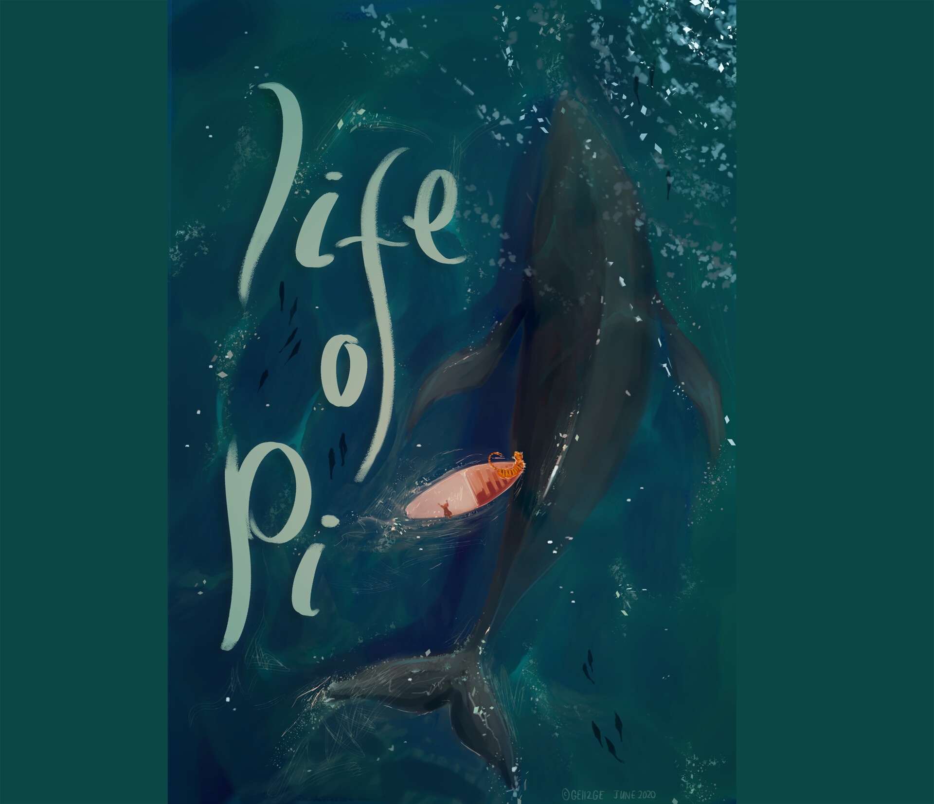ArtStation - Life of Pi bookcover illustration