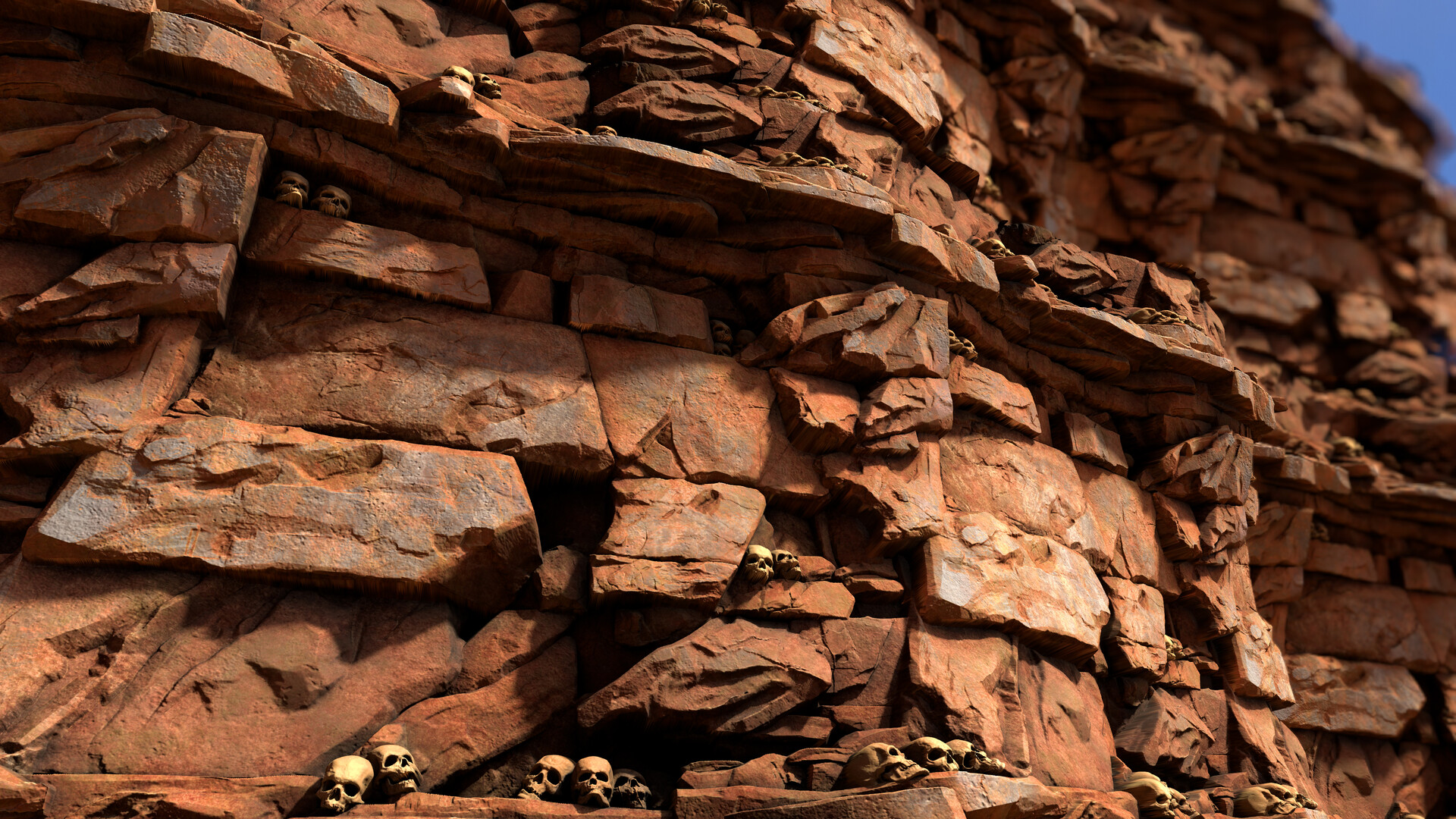ArtStation - Rock Cliff with Skulls Zbrush+Substance Designer