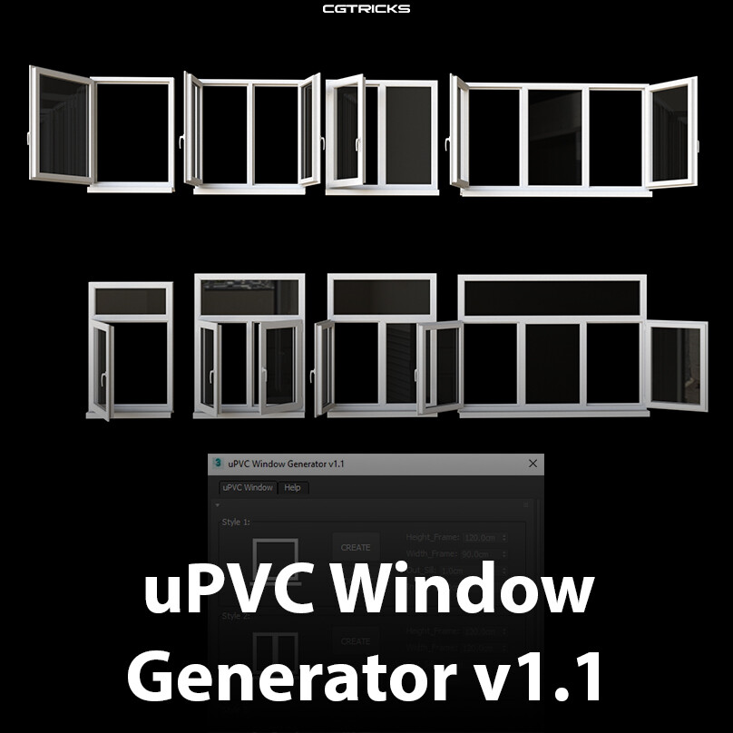ArtStation - uPVC Window Generator v1.1 - Updated!!!