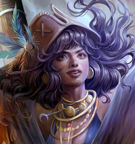 ArtStation - [D&D Commission] Lora the Tempest Cleric / Pirate