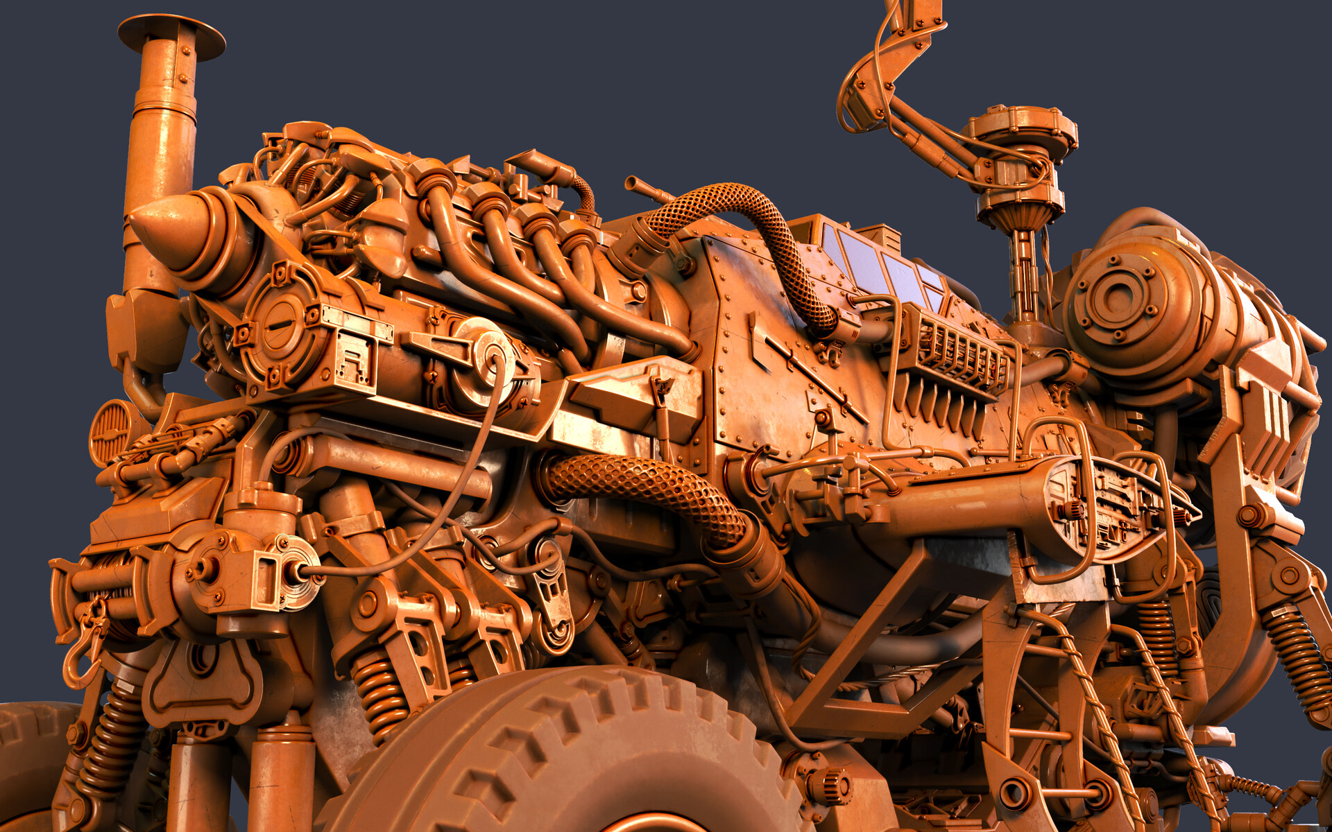 ArtStation - BF 109 Post Apocalyptic Highpoly Clay renders