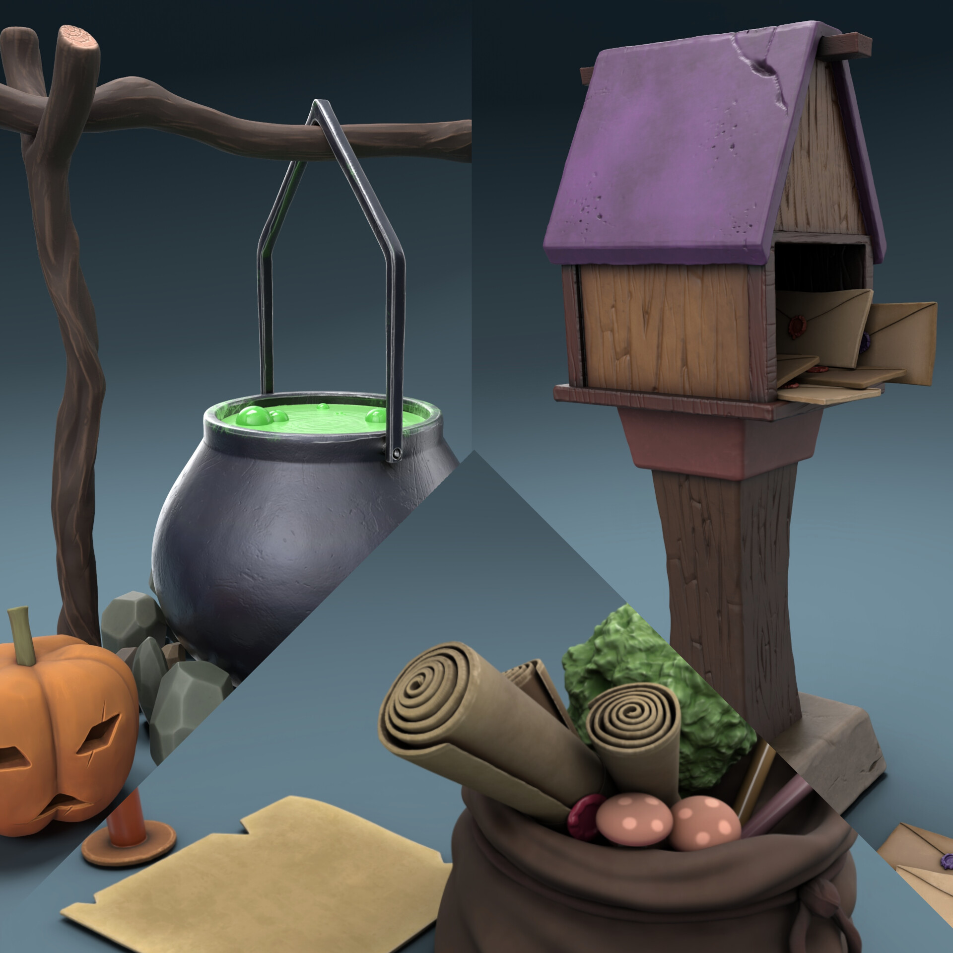 ArtStation - Witch House Props