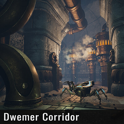 ArtStation - [ FAN ART ] ~ Dwemer Corridor