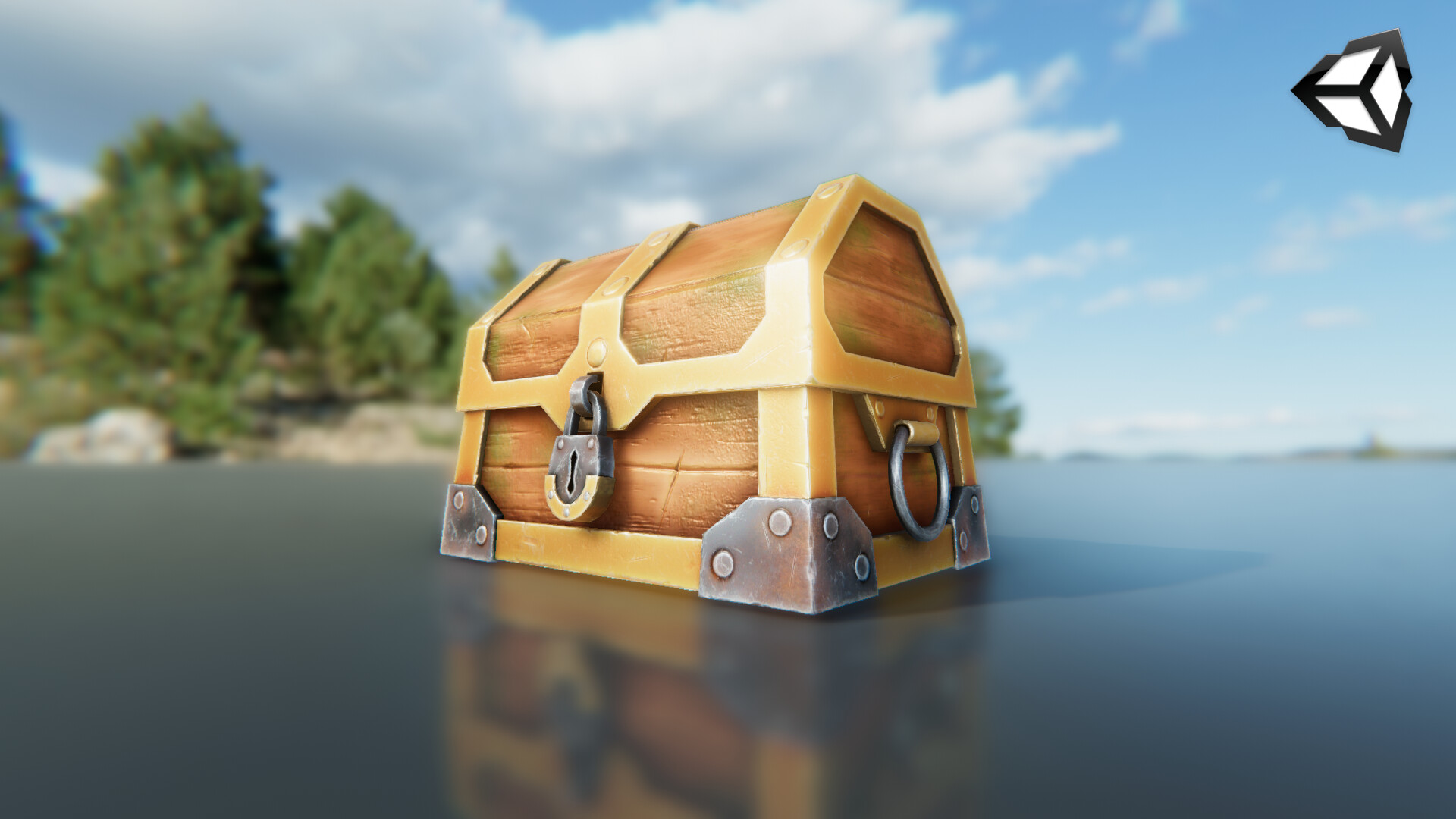 ArtStation - Stylized Golden Chest Low Poly