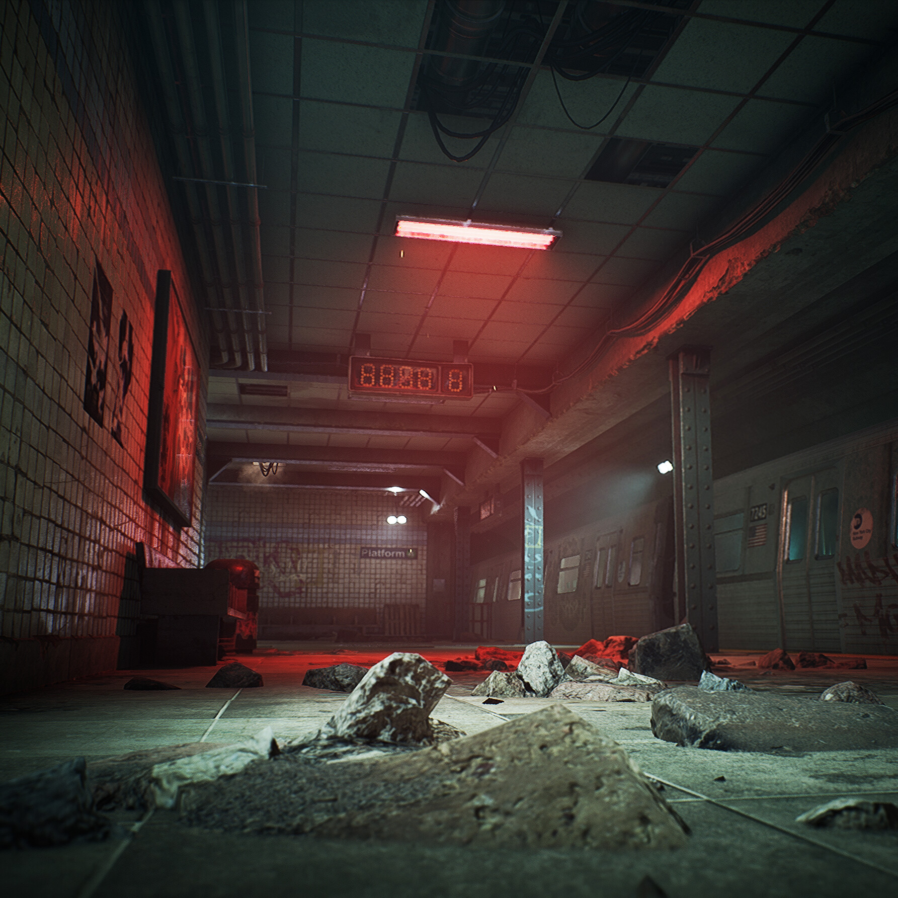 ArtStation - After The End - Post Apocalyptic Subway Station