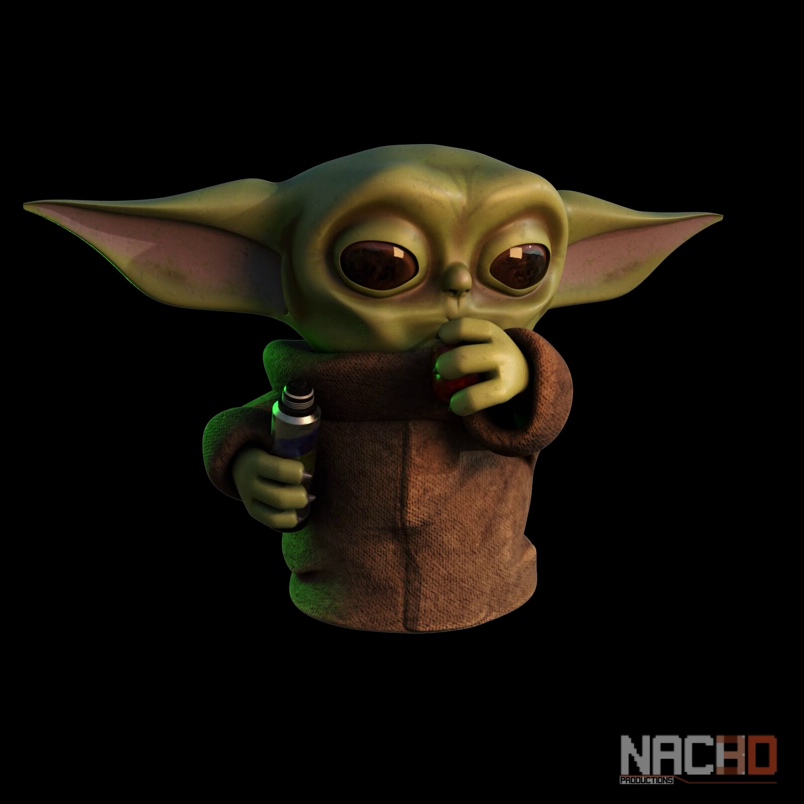 ArtStation - Baby Yoda drinking mate argentino