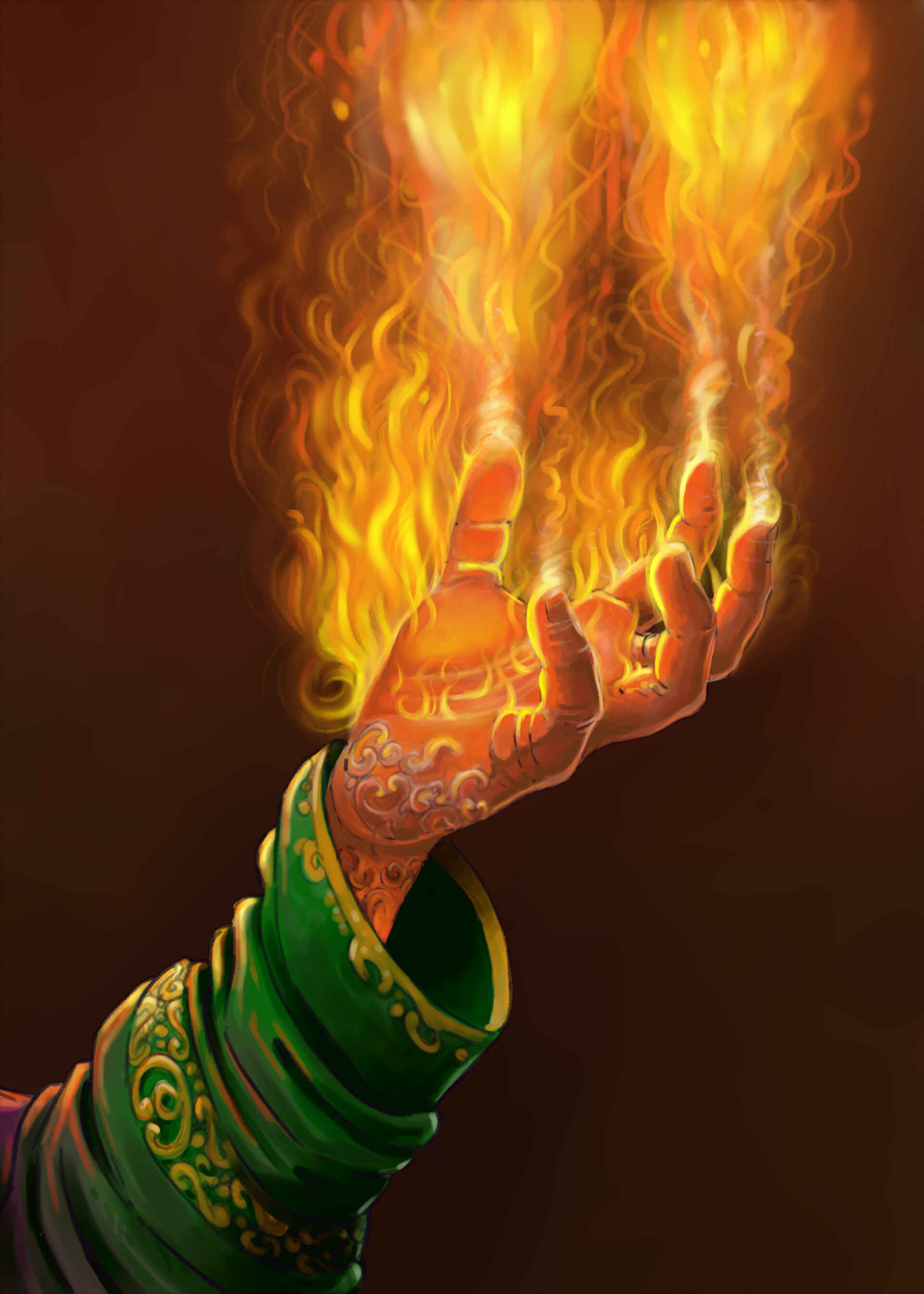 ArtStation - Hand on fire