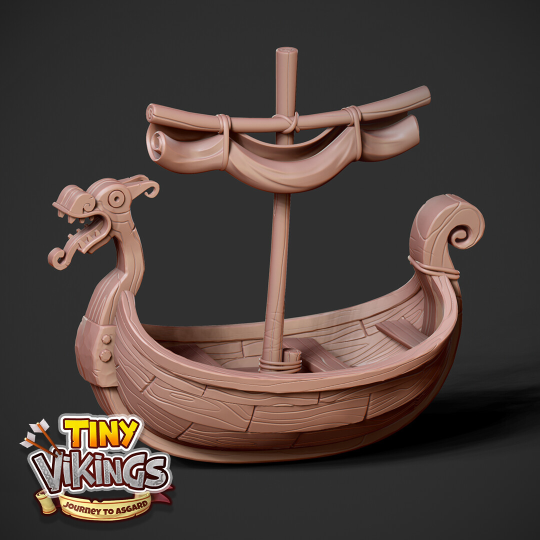 ArtStation - Tiny Vikings Ship Sculpt