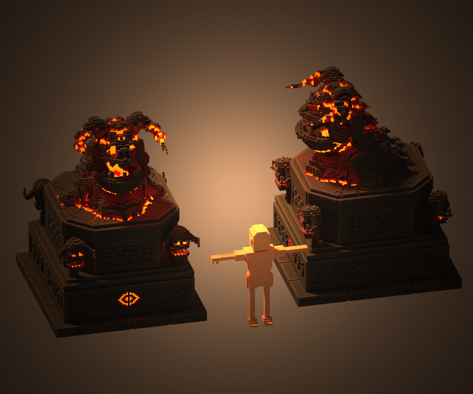 ArtStation - Demon-Head Statue