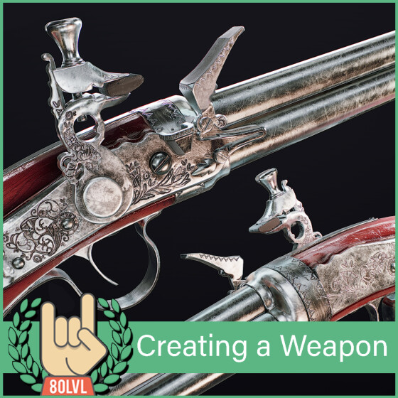 ArtStation - 80Lv Antique Flintlock: Creating a Weapon in ZBrush and ...