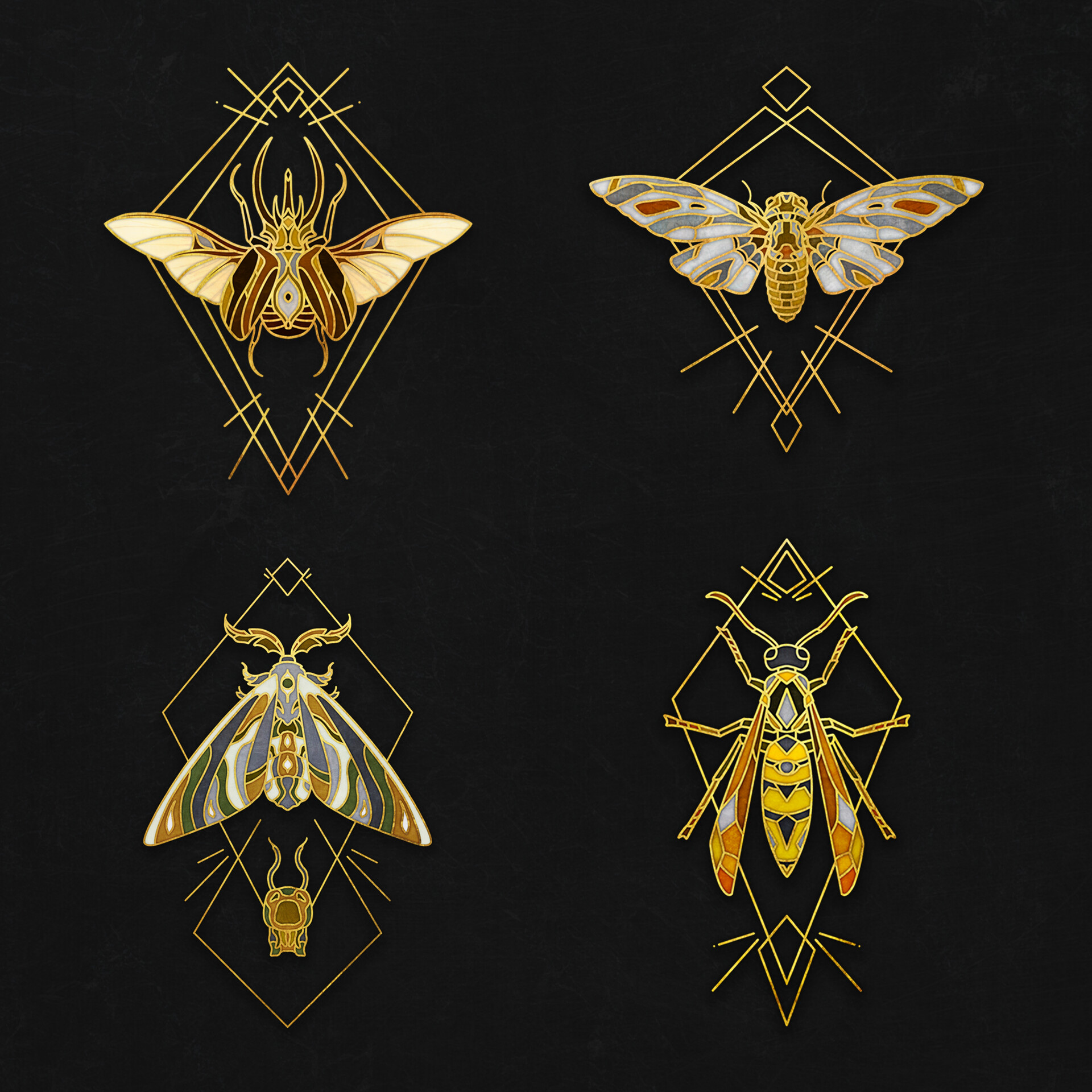 ArtStation - Gold Insects