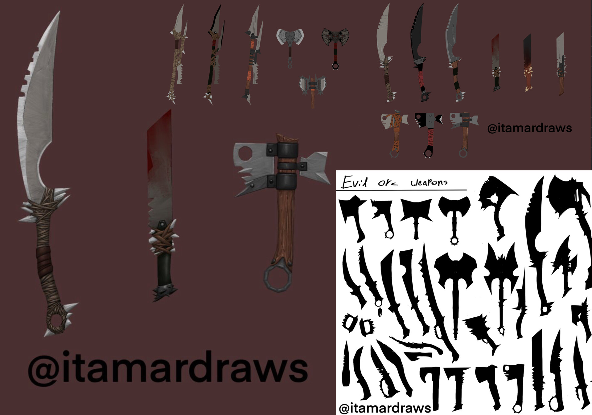 ArtStation - Evil Orc Weapons