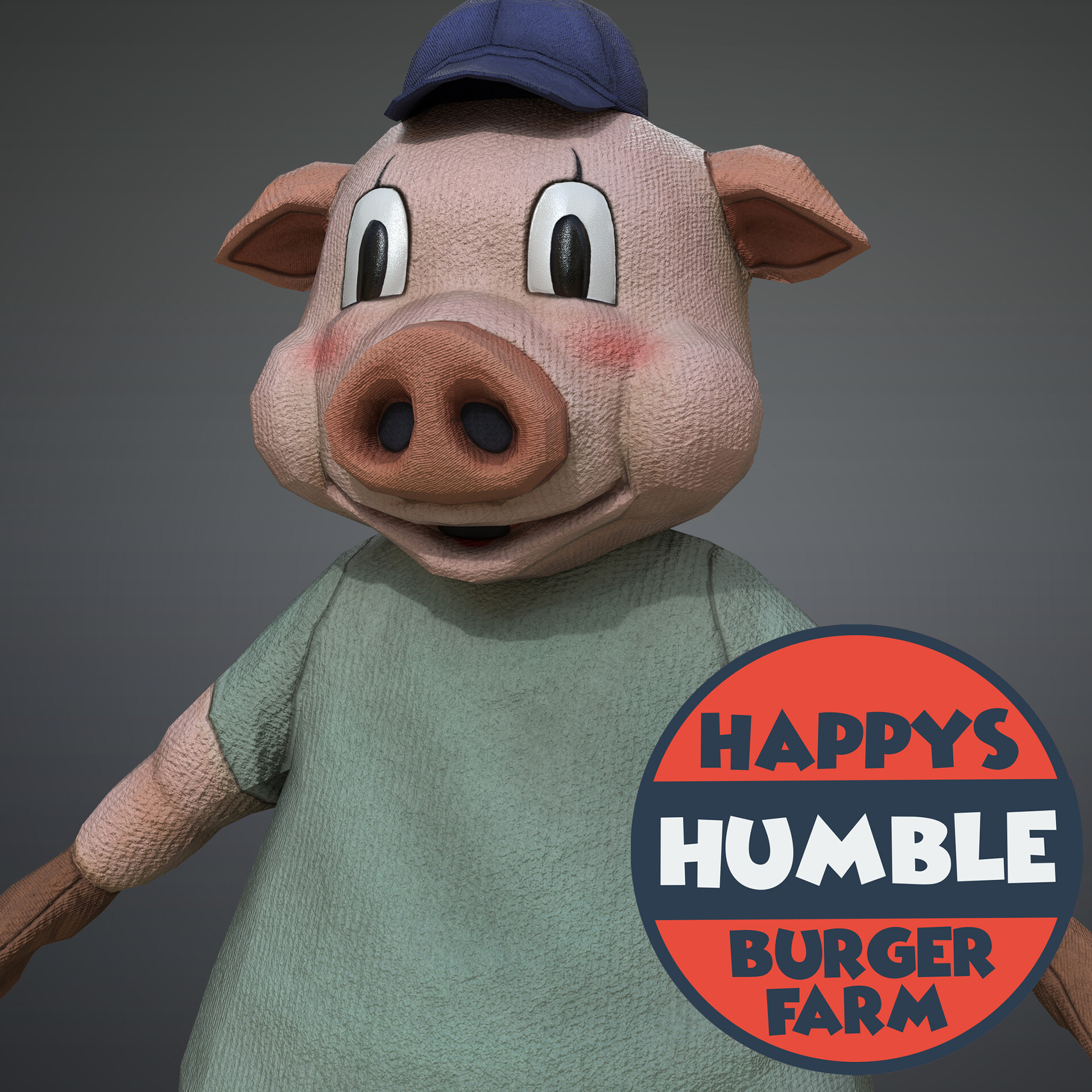 ArtStation - Happy's Humble Burger Farm: Patrick the Portly Pig