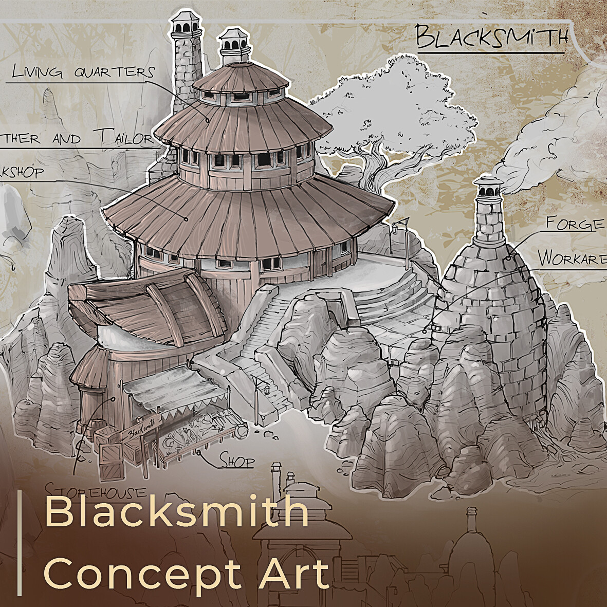 ArtStation - Blacksmith - Fantasy Town