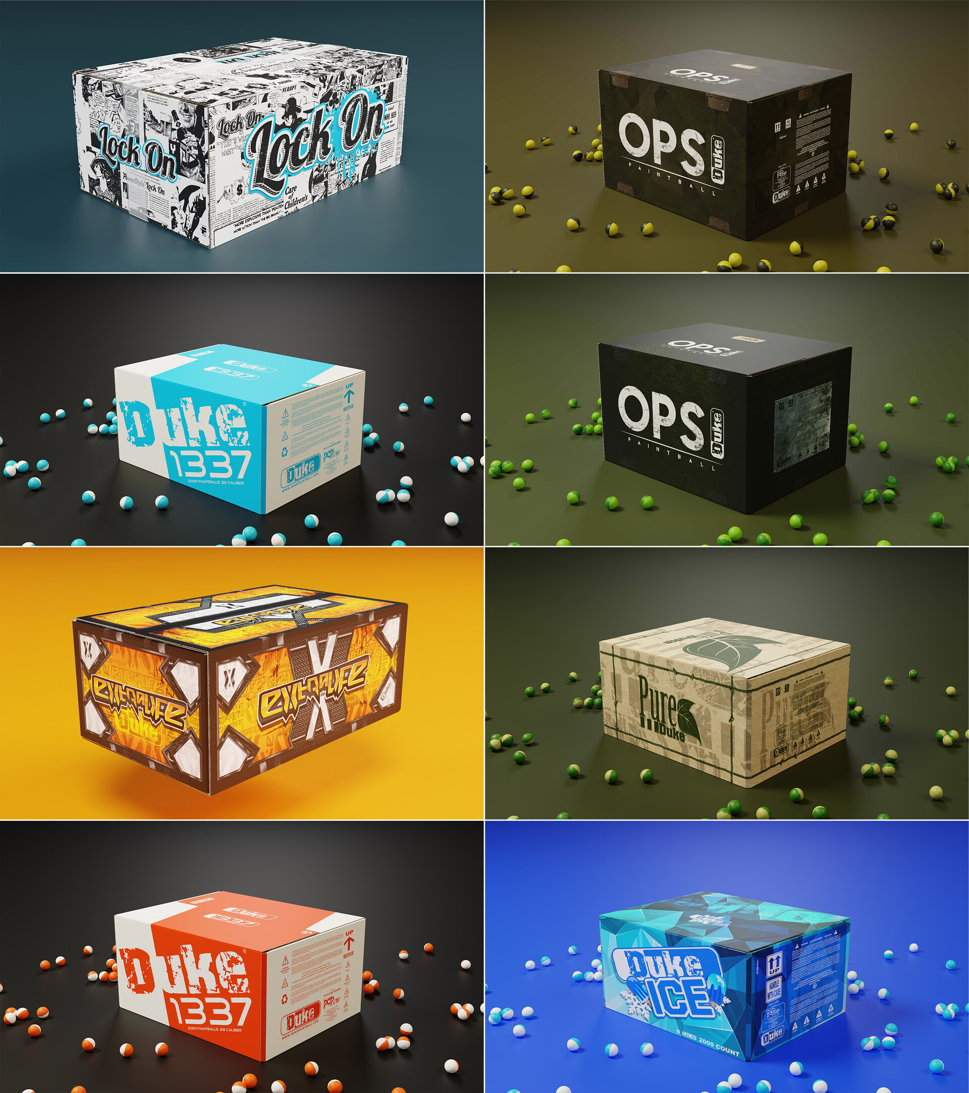 ArtStation - Paintball box Packaging Series // DUKE