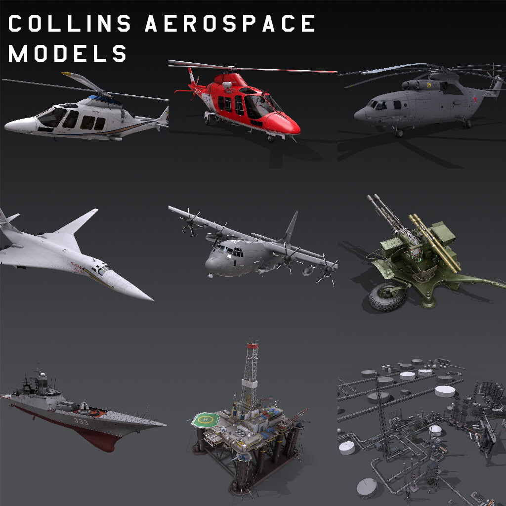 ArtStation - Collins Aerospace - Hard Surface Models for Flight Simulation