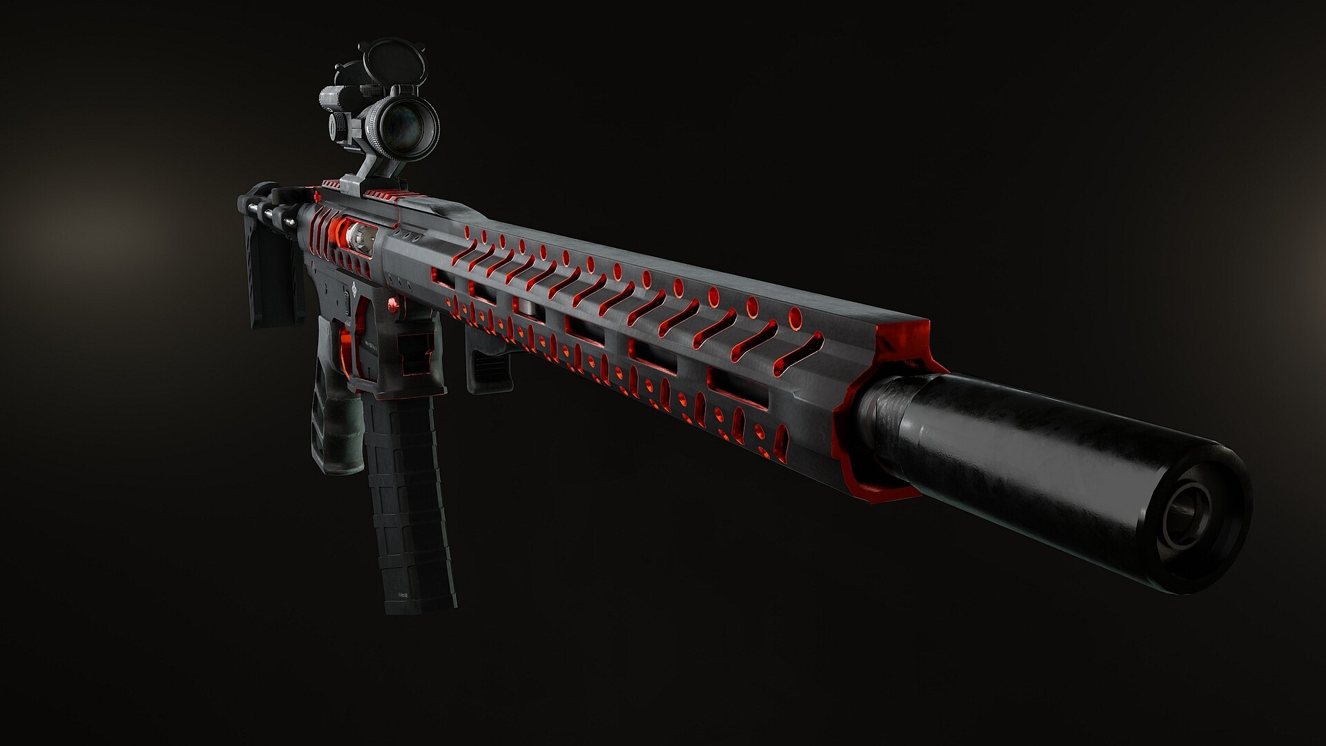 ArtStation - Skeletonized AR-15 "Skel Red"
