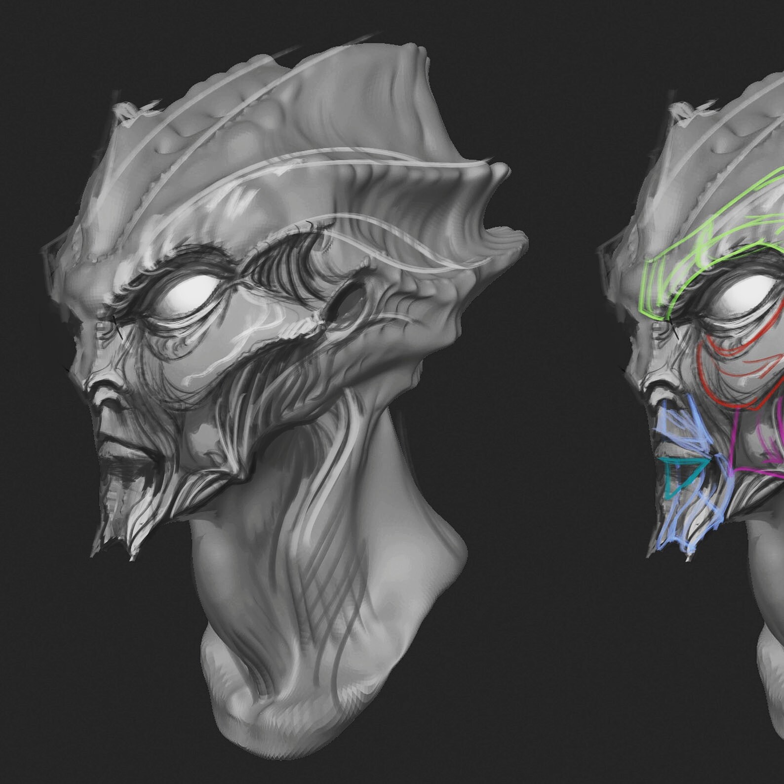 ArtStation - Alien Head WIP
