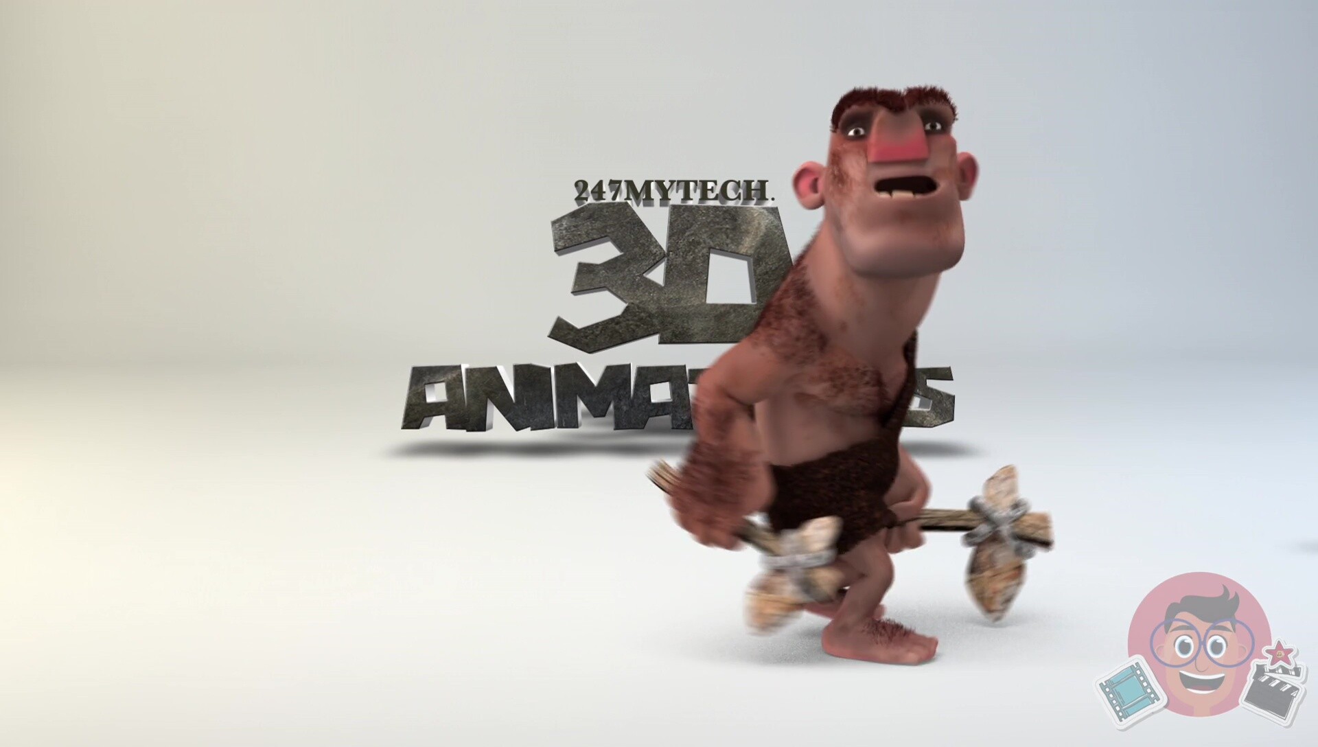 ArtStation - 3D Animation - Neanderthal carving a rock