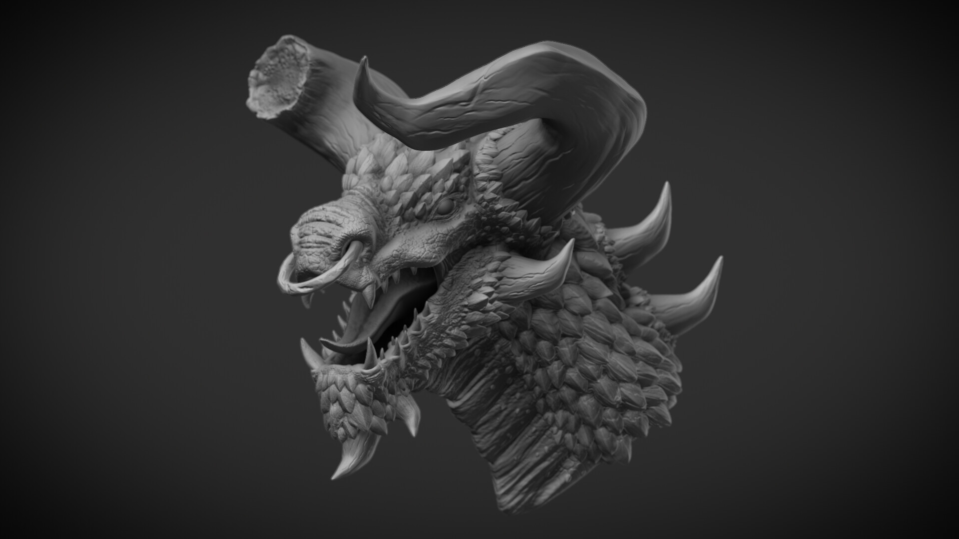ArtStation - Bull Dragon Head Sculpt