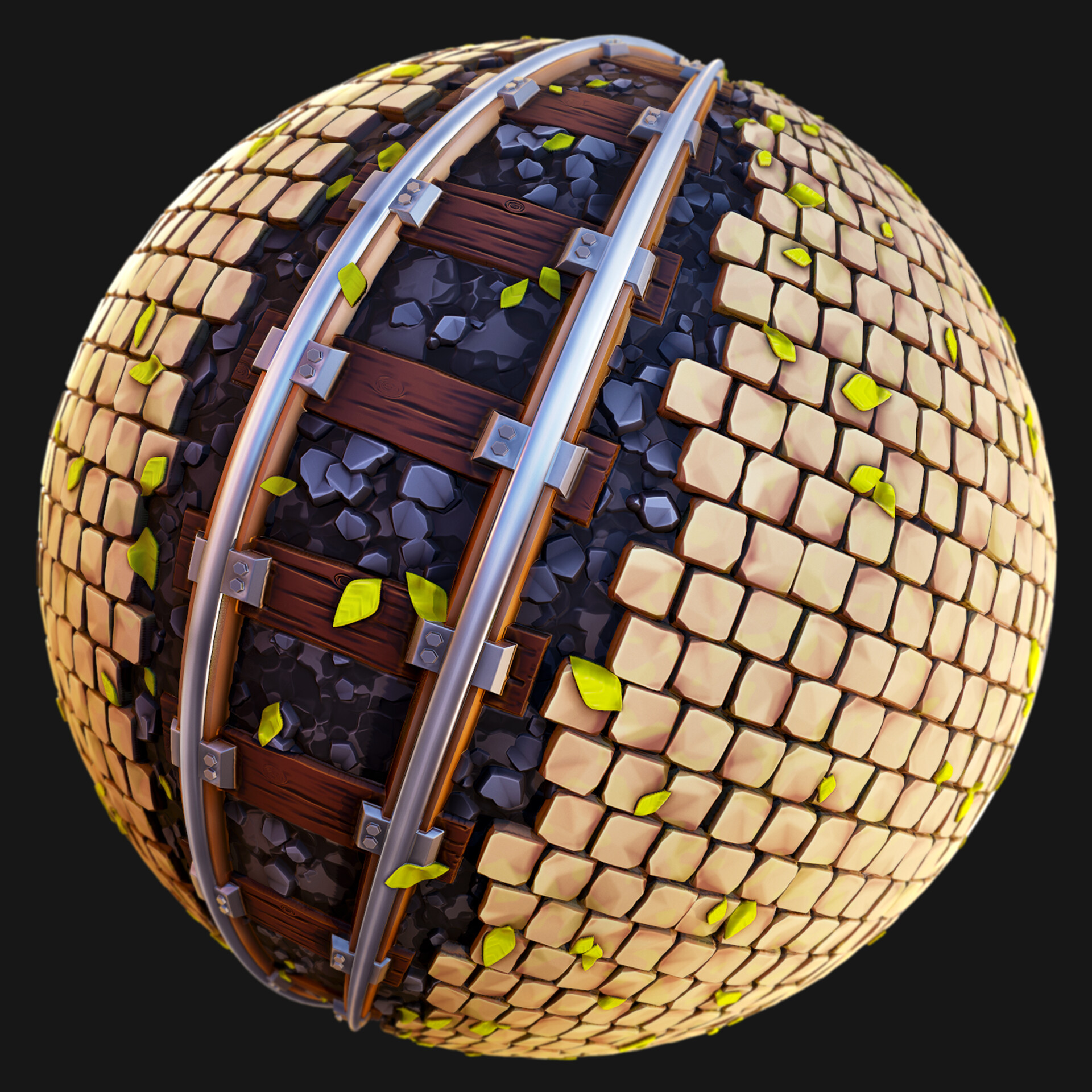 ArtStation - Stylized Rail Tracks - Substance Designer