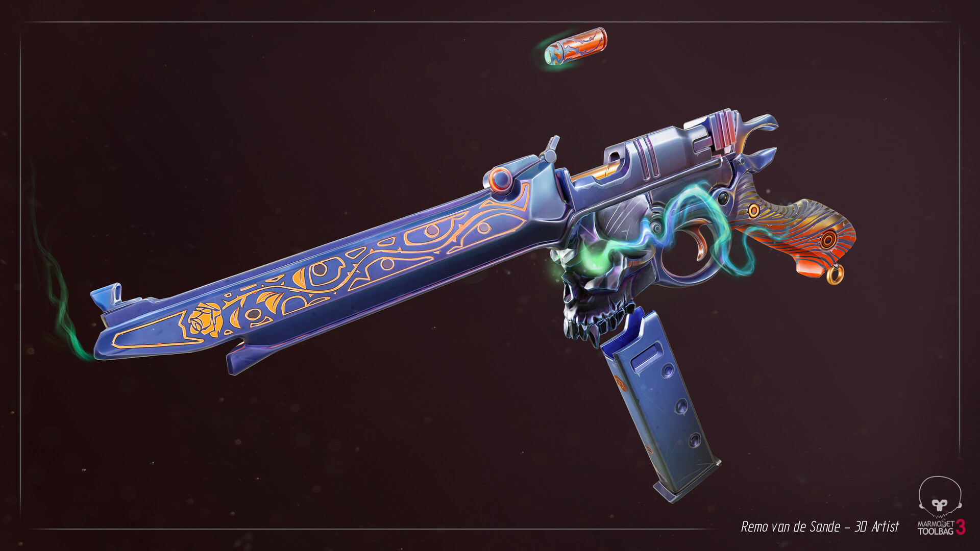 ArtStation - Stylized Skull Gun "Calavera"