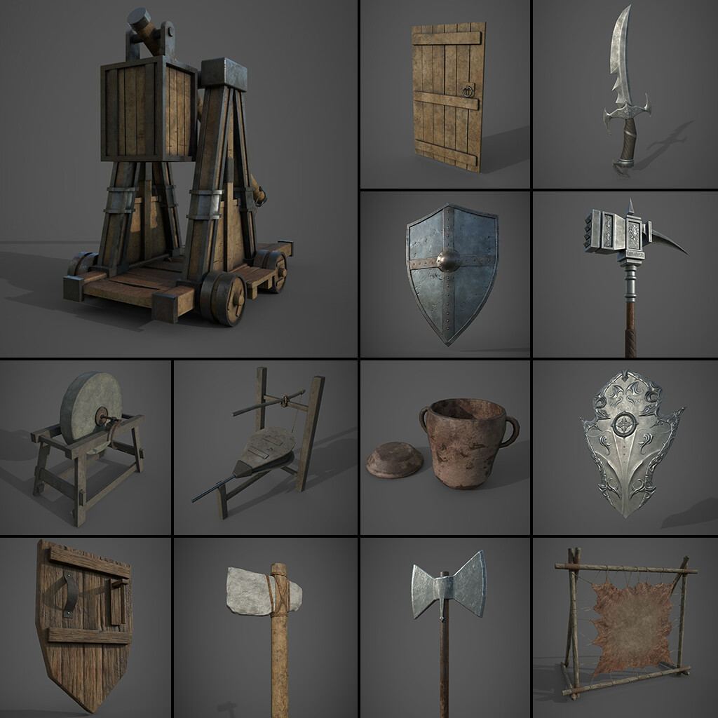 ArtStation - Medieval Props for game
