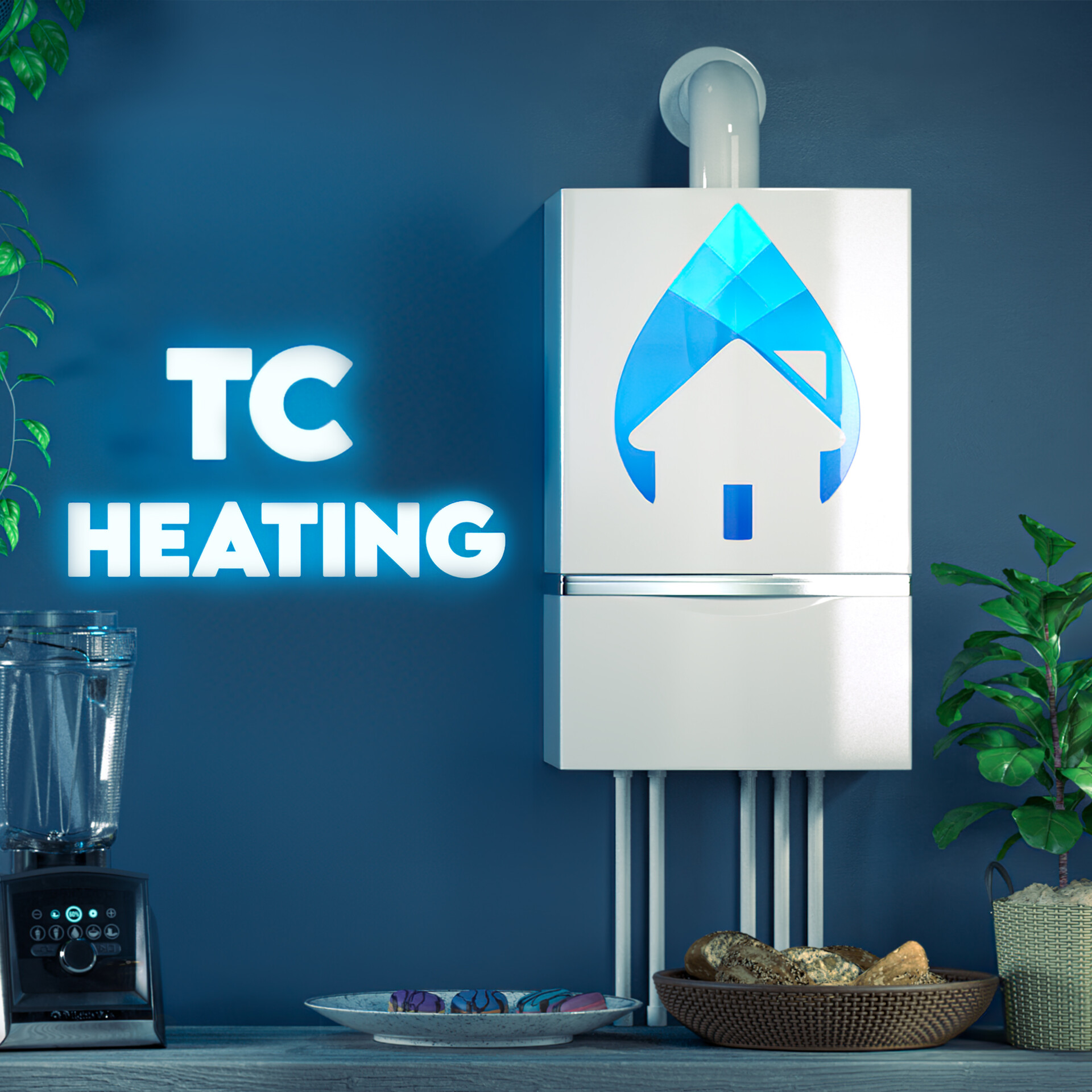 ArtStation - TC Heating Marketing Material - Freelance Project WIP