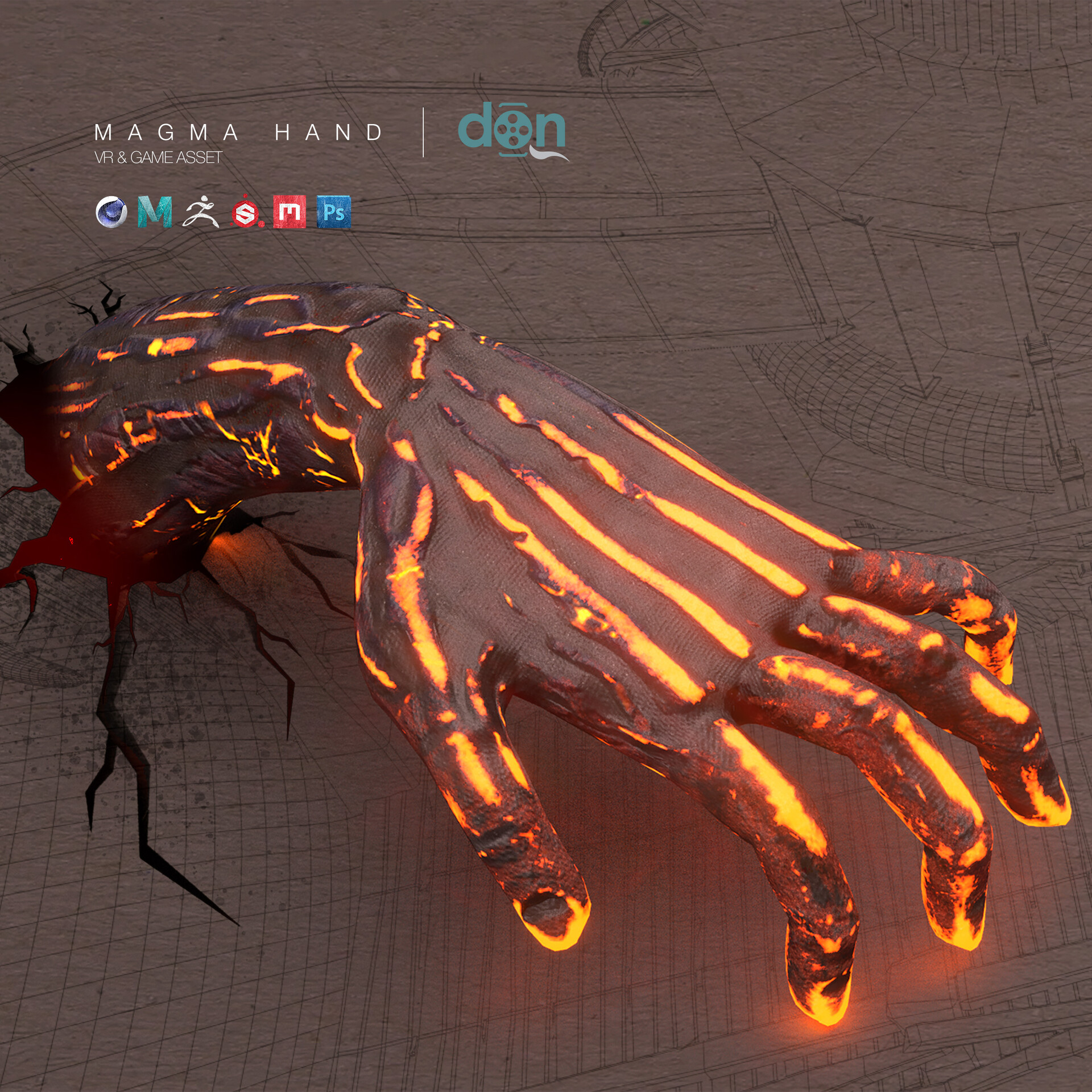 ArtStation - Magma Hand : A VR & Game Asset