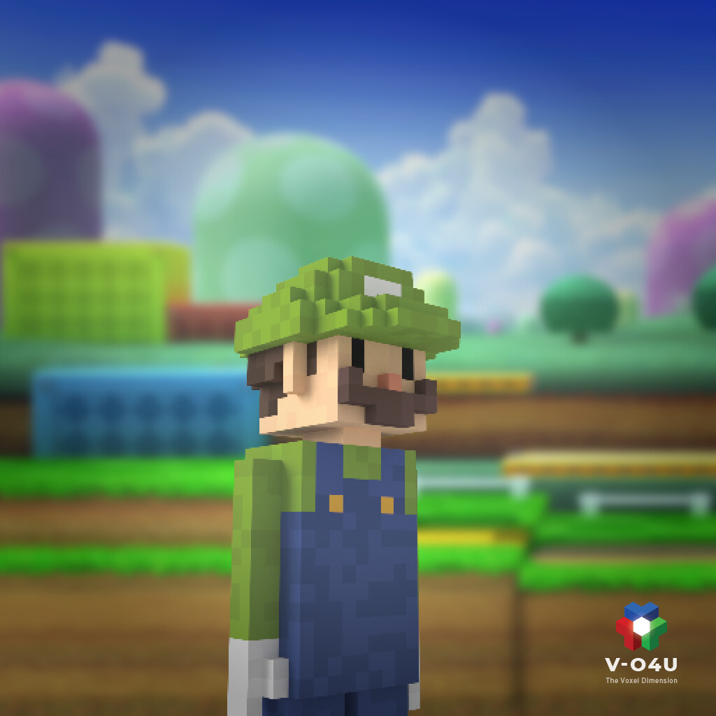 ArtStation - Voxel Characters - Super Mario Bros. - Luigi