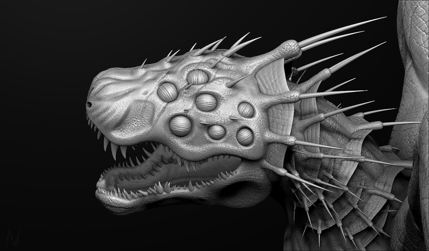 ArtStation - Horror dragon for Showreel _ highpoly