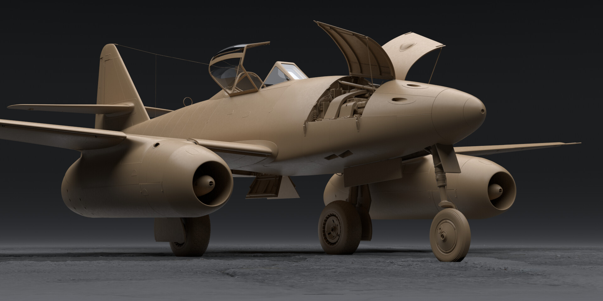 ArtStation - Me-262 Schwalbe | Clay Renders